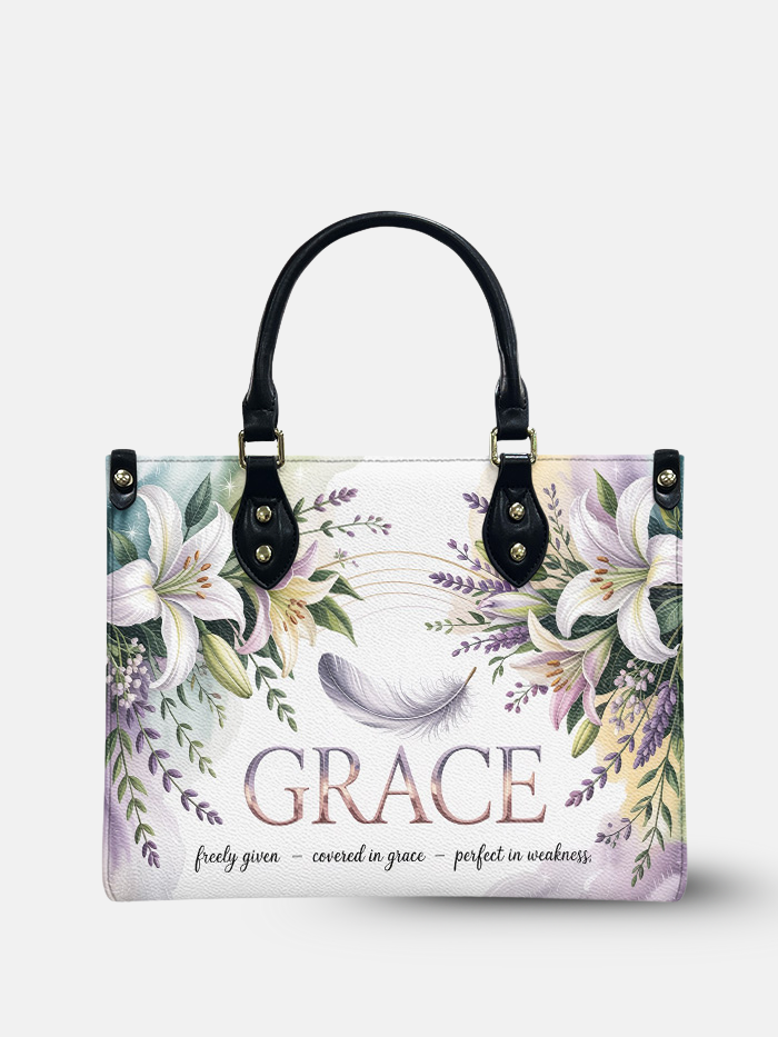 Covered in Grace Leather Bag – Glory of Faith